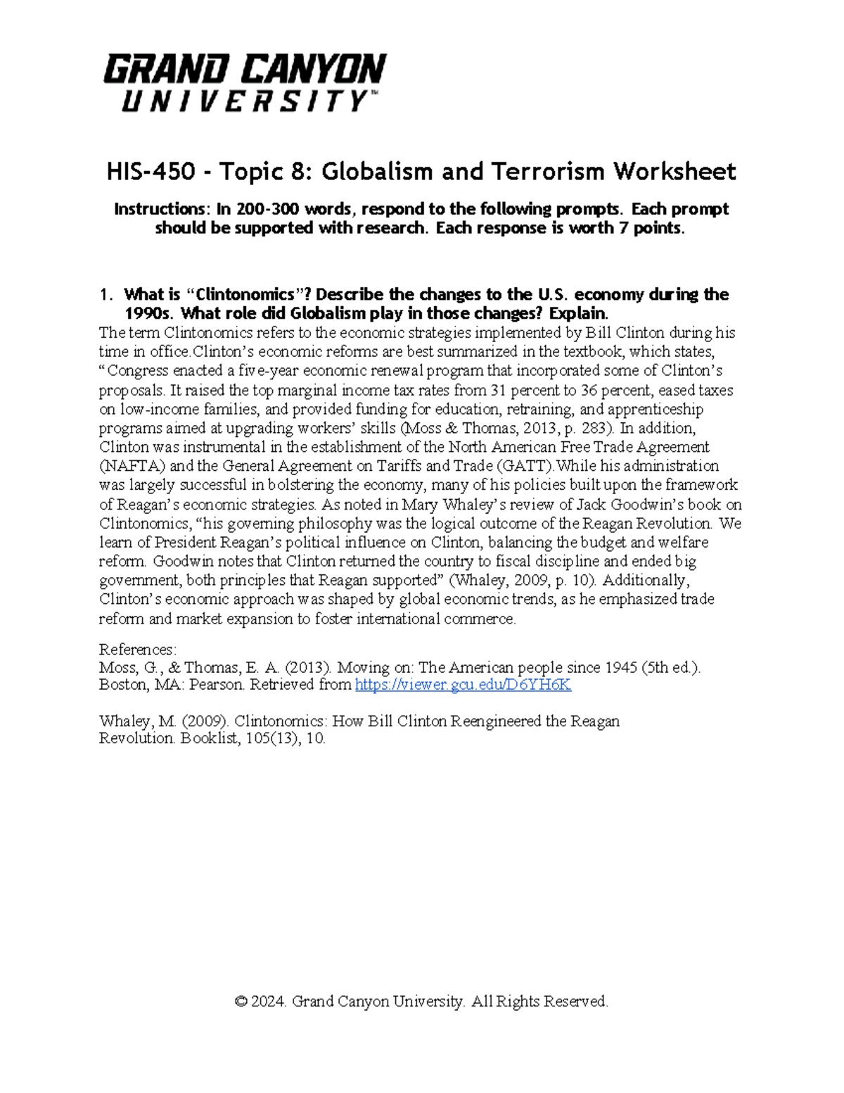 HIS-450-RS-T8-Globalism and Terrorism Worksheet Insights and Analysis ...