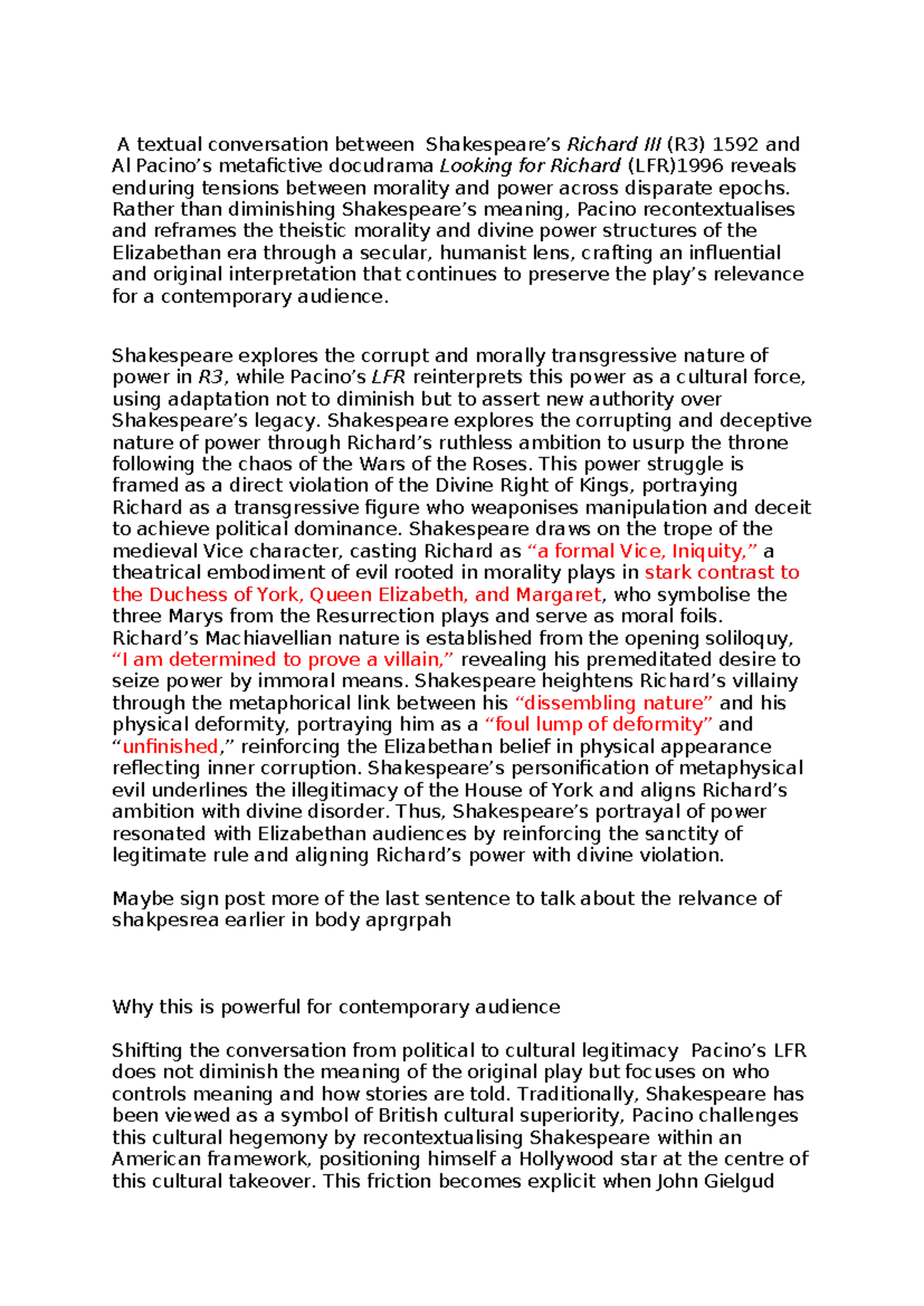 Mod A - LFR & R3: Power, Morality, and Cultural Reinterpretation - Studocu