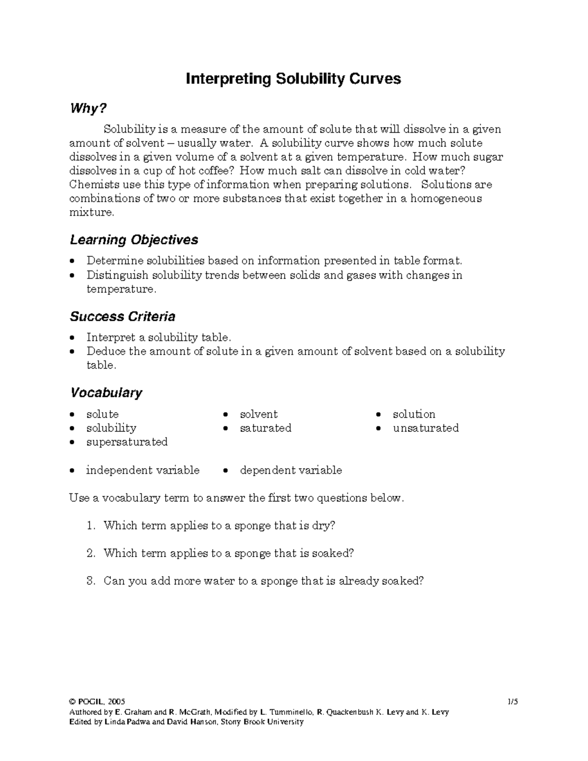 Interpreting-solubility-curves - Why? Solubility is a measure of the ...