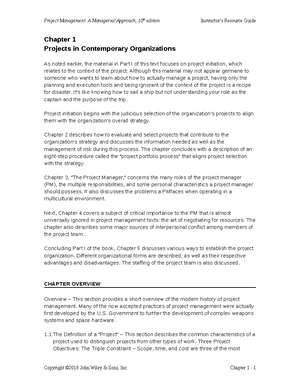 Chapter 9 - REDUCING PROJECT DURATION - CHAPTER 9 - REDUCING PROJECT DURATION This chapter ...