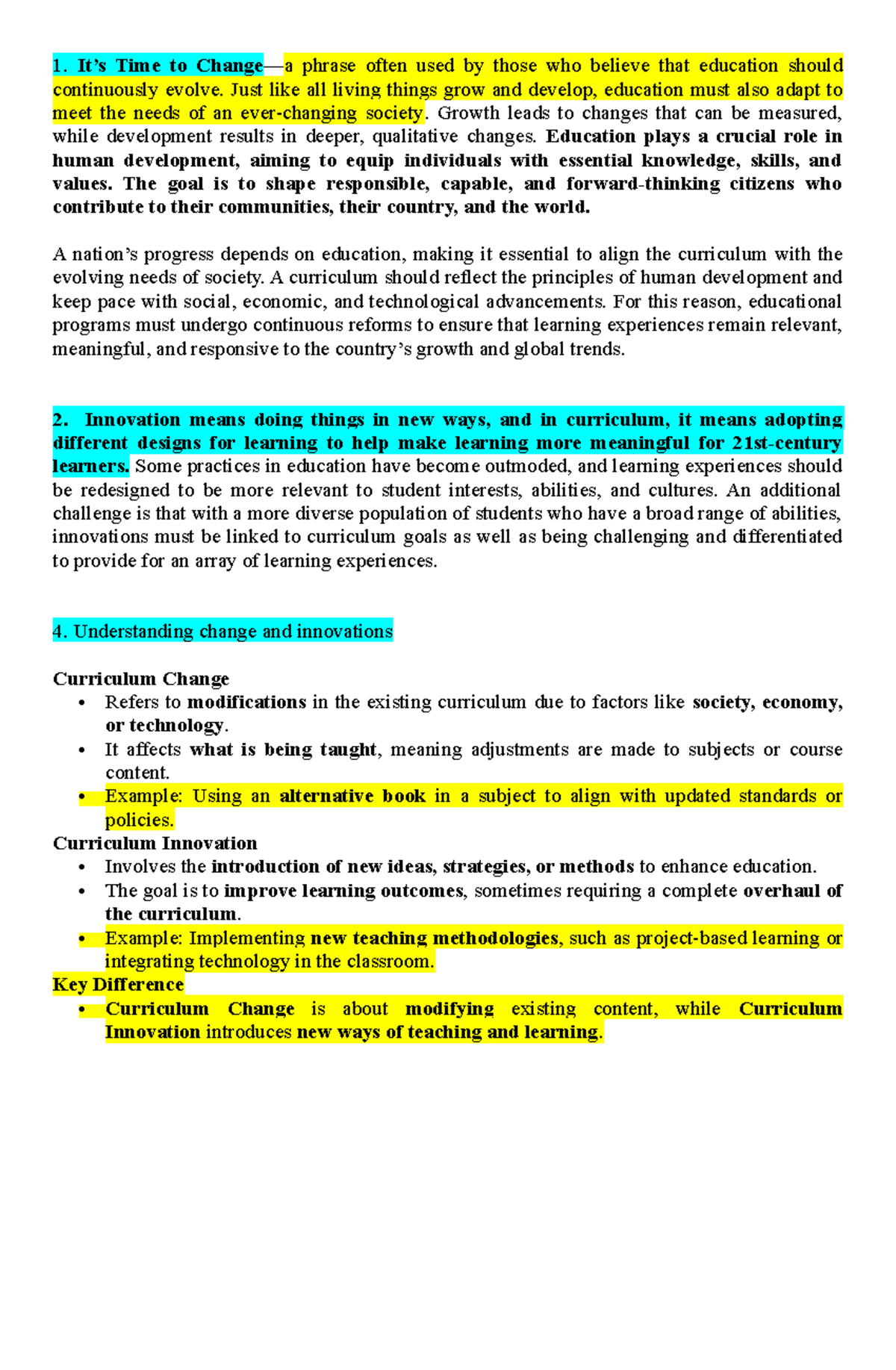 Script curriculum - 1. It’s Time to Change—a phrase often used by those ...