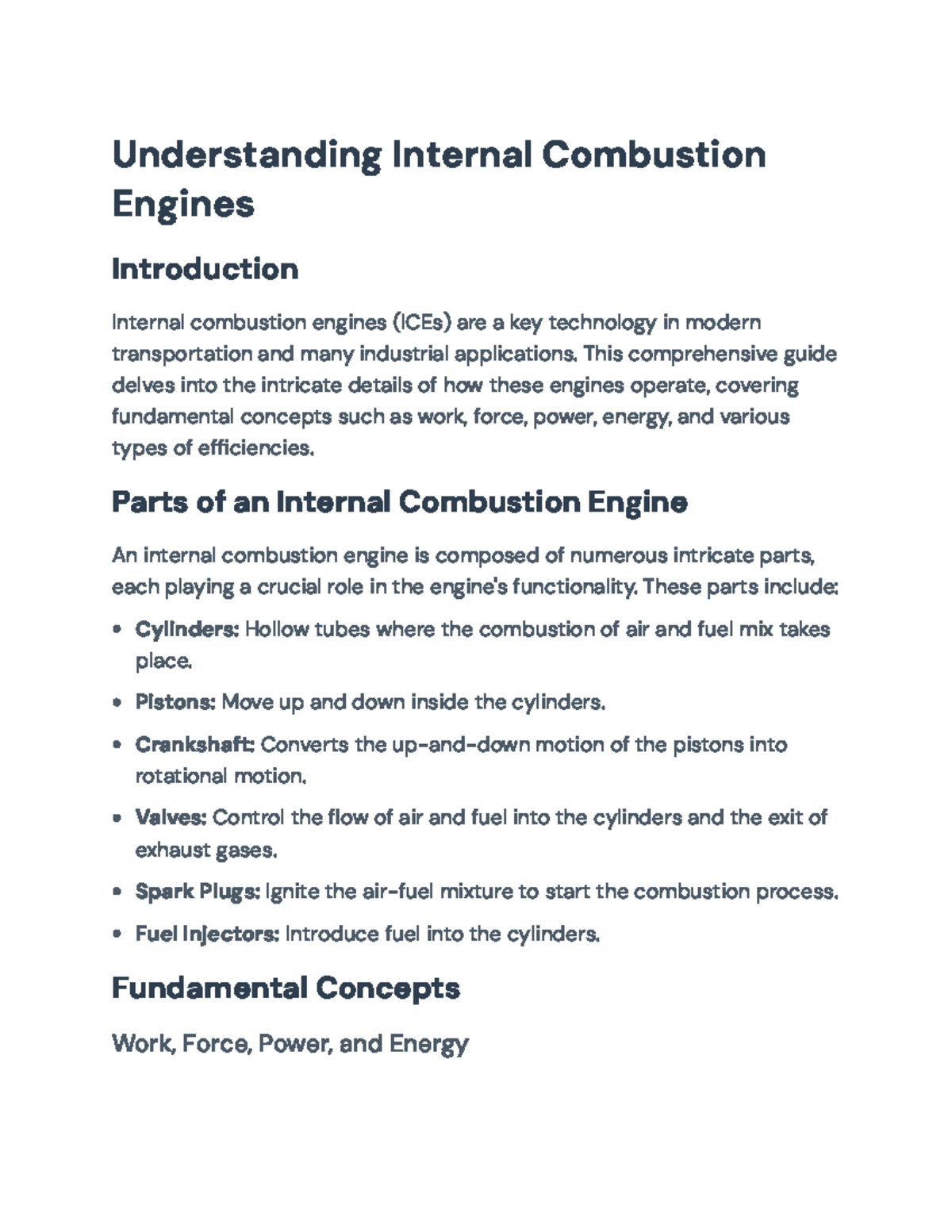 Understanding Internal Combustion Engines: Principles and Efficiencies ...