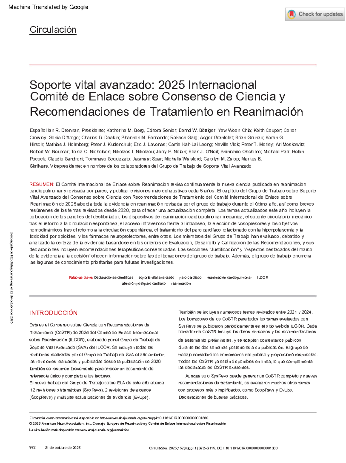 Soporte Vital Avanzado: CoSTR 2025 - Resumen de Recomendaciones de ...