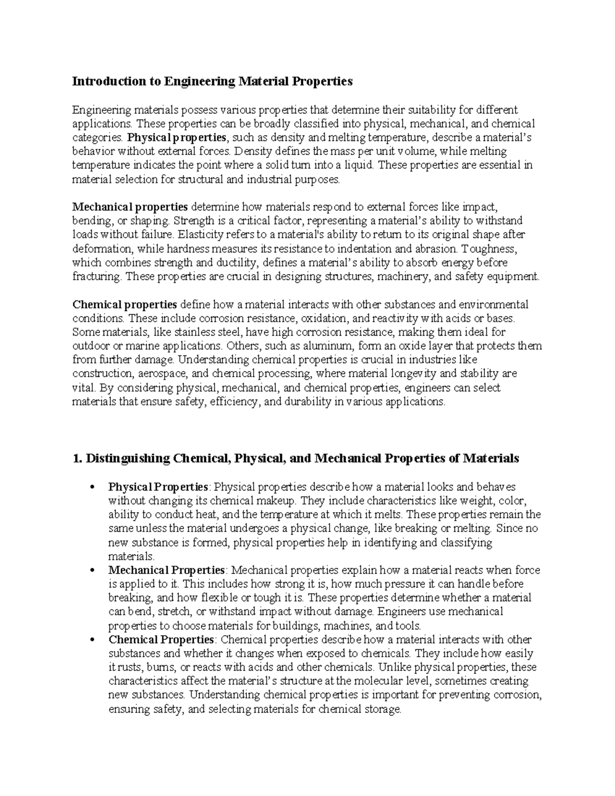 Properties - engineering materials - Introduction to Engineering ...