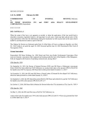 4. Philippine Health CARE vs CIR - SPECIAL FIRST DIVISION G. No. 167330 ...