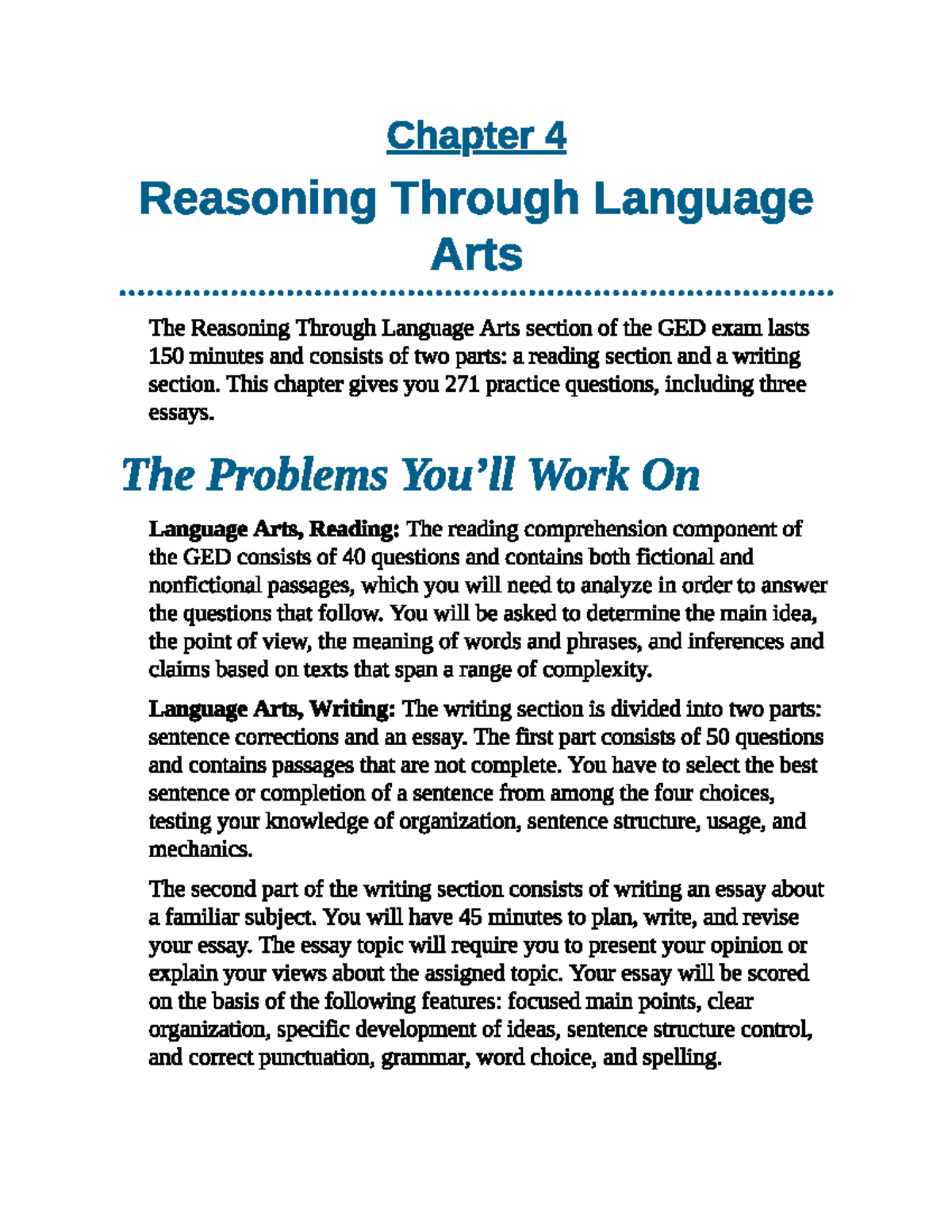 1001 GED RLA Practice Questions: Chapter 4 Summary and Insights - Studocu
