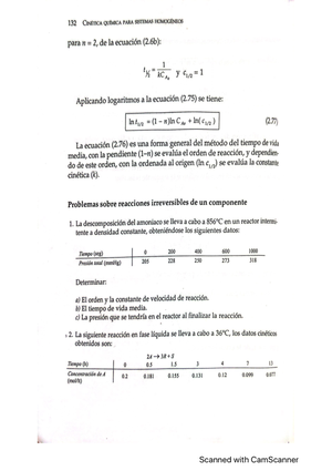 Diseño de reactores homogeneos removed - Cornisa Problemas resueltos Problema 1 Al estudiar en ...
