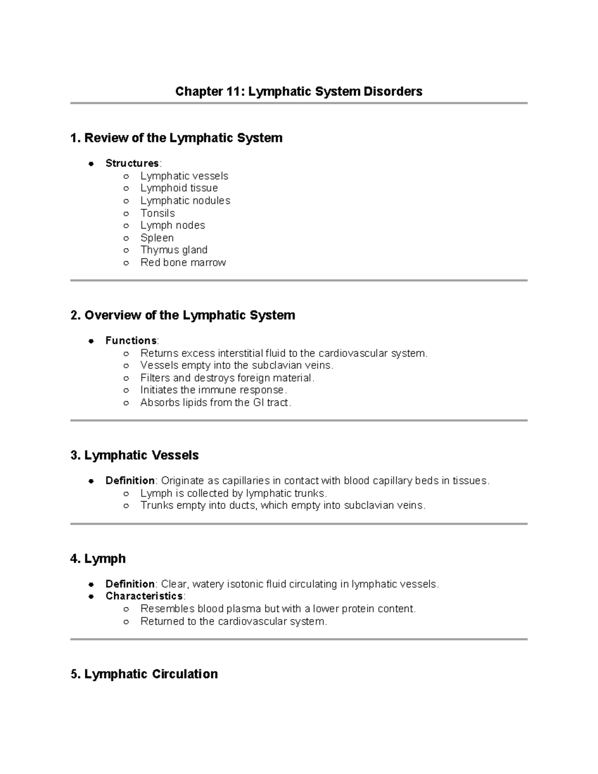 Chapter 11: Disorders of the Lymphatic System Overview - Studocu