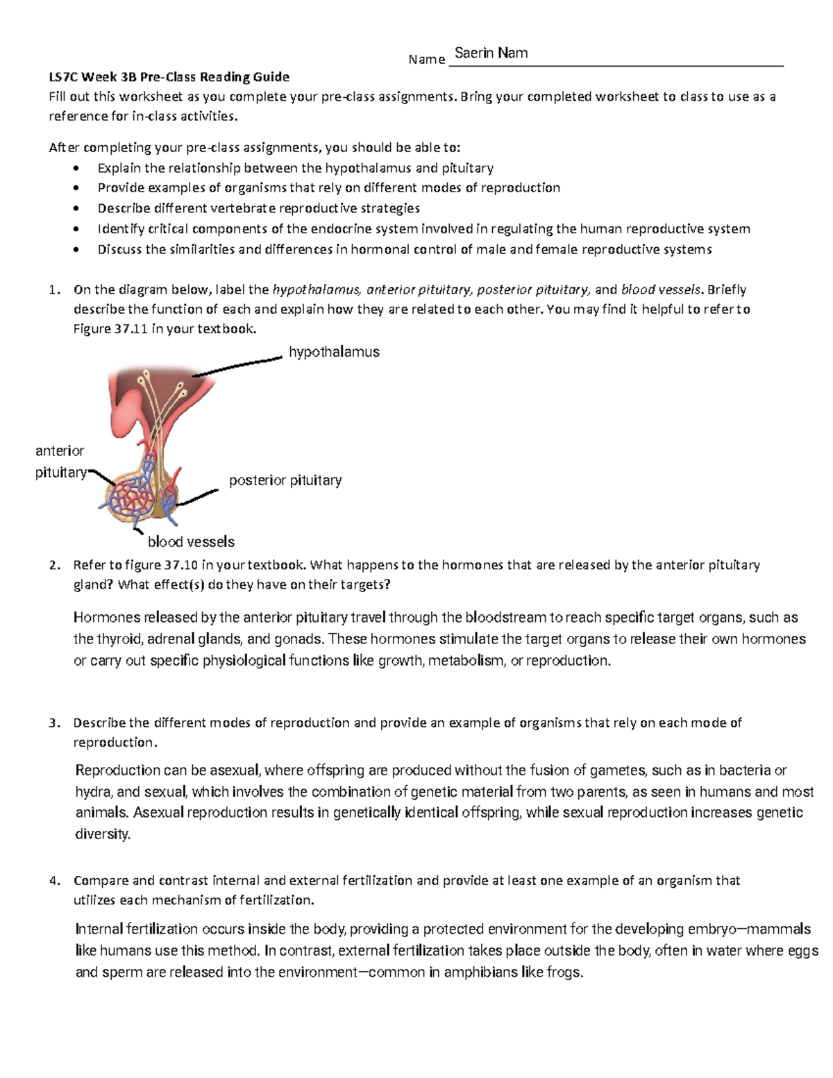 LS7C Week 3B Pre-Class Reading Guide: Endocrine & Reproductive Systems ...