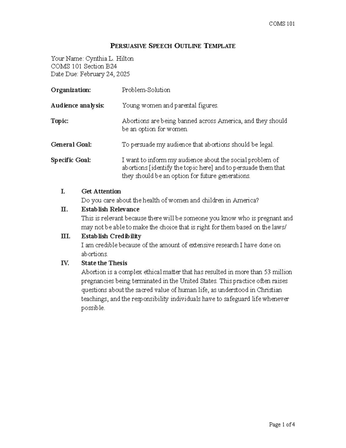 Persuasive Speech Outline Template (1).docx - PERSUASIVE SPEECH OUTLINE ...
