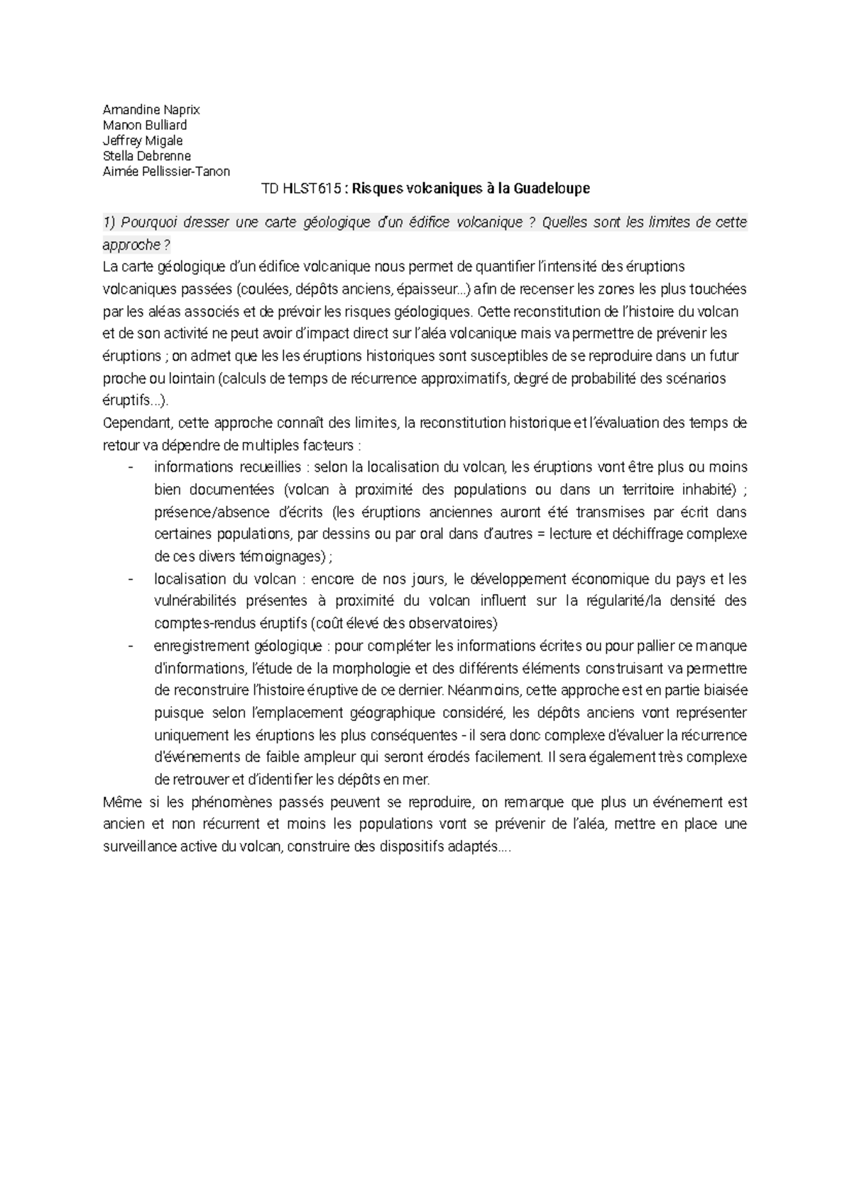 TD volcano - Amandine Naprix Manon Bulliard Jeffrey Migale Stella ...