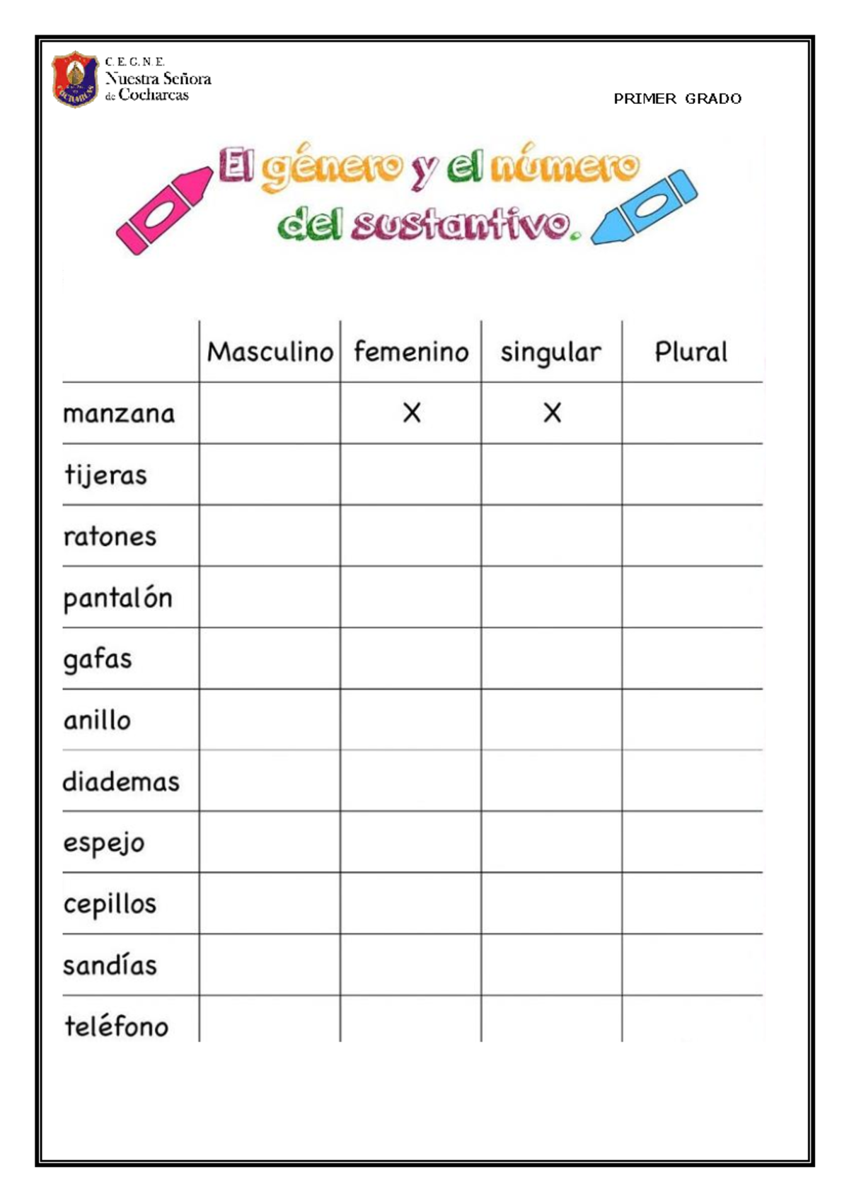 Genero y n+umero del sustantivo - Teoría de la computacion - PRIMER ...