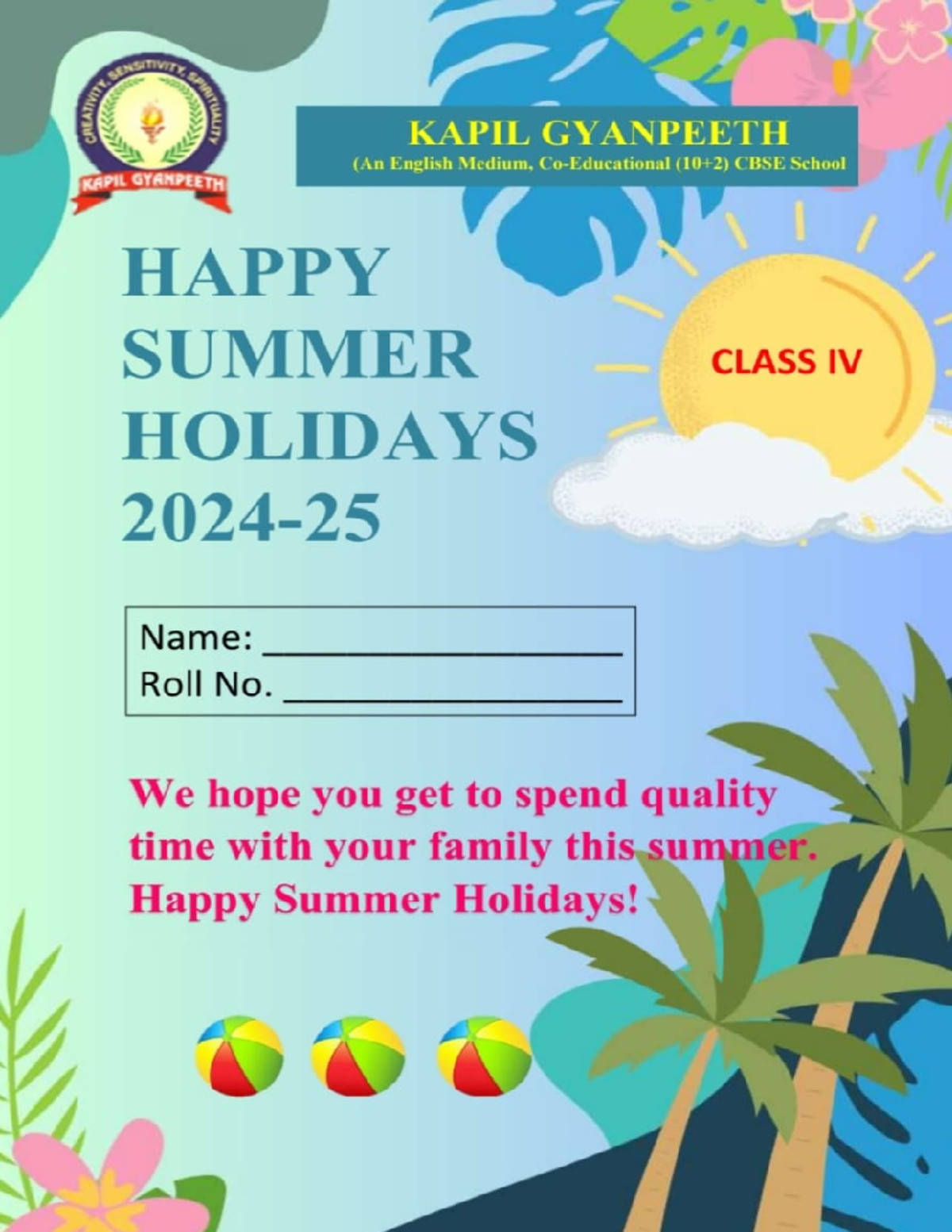 Class IV Holiday Homework Activities and Assignments (2024-25) - Studocu