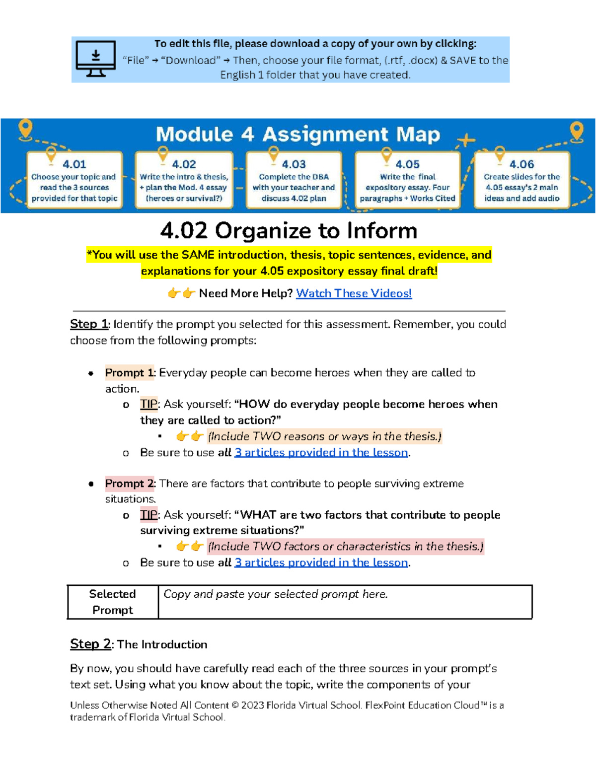 4.05 Expository Essay Final Draft Guide: Organizing Your Ideas - Studocu