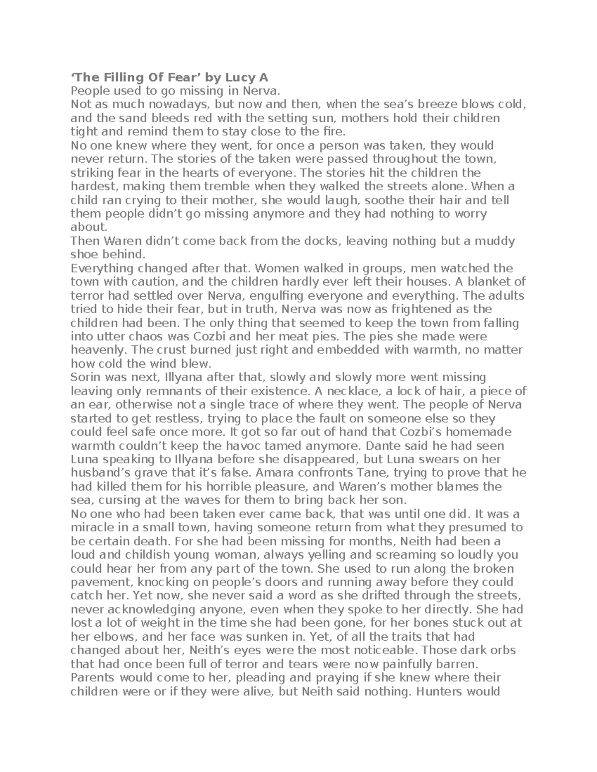 The Filling of Fear: Tales of Nerva and Beyond - Studocu