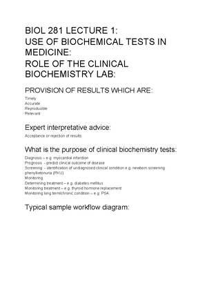 Ca and Alb prac - BIOL 282 coursework - Calcium and Albumin practical ...