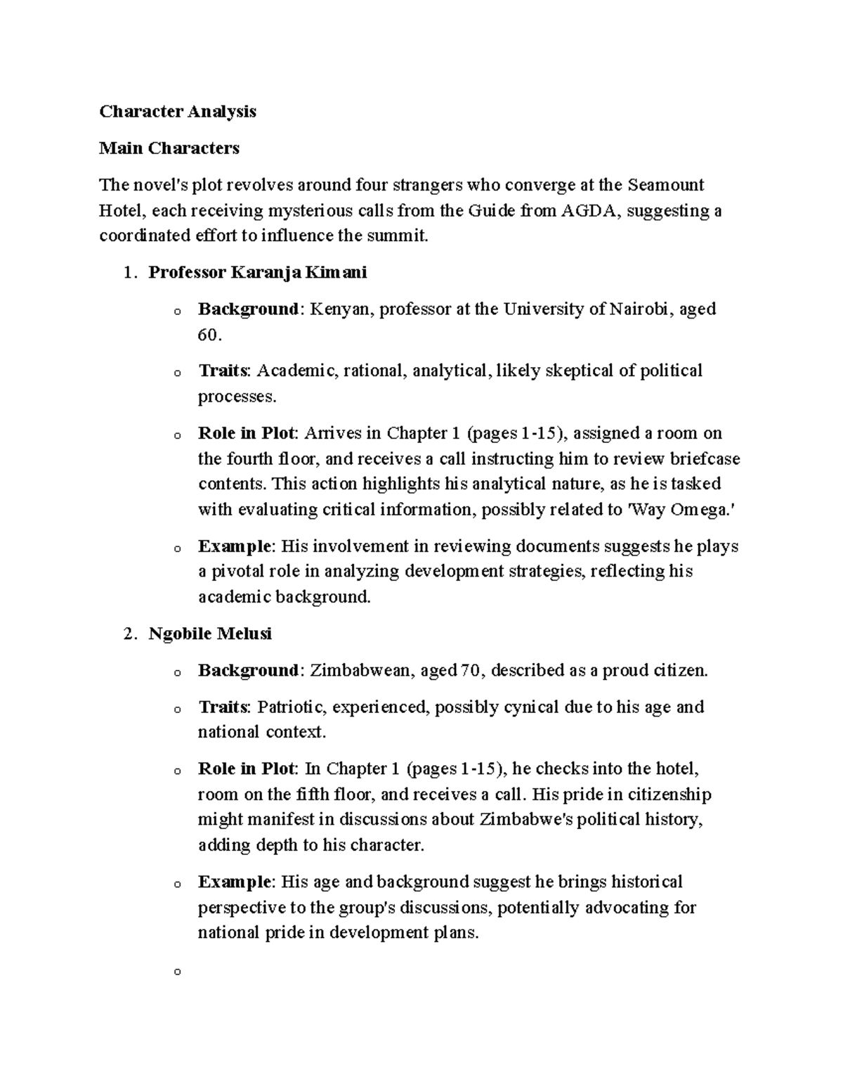 Character Analysis - essays - Character Analysis Main Characters The ...
