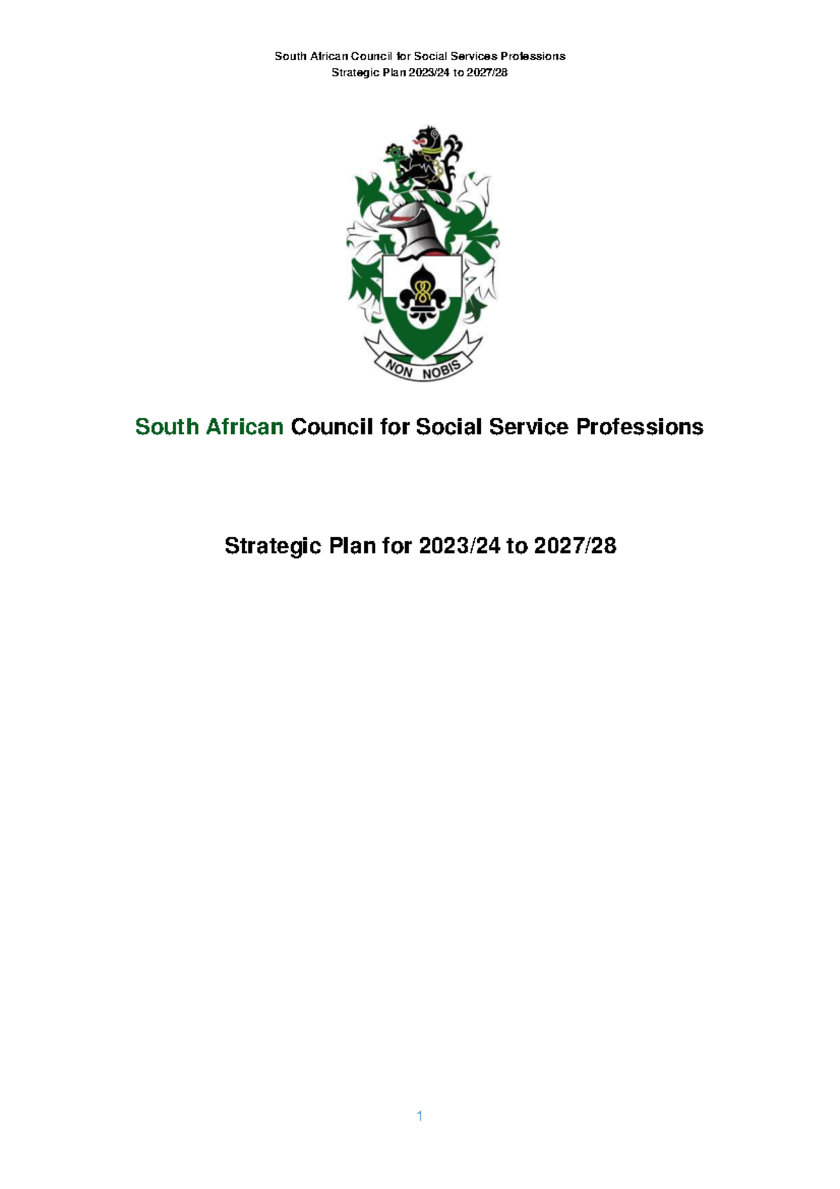 SACSSP Strategic Plan 2023/24 - 2027/28 Overview and Goals - Studocu