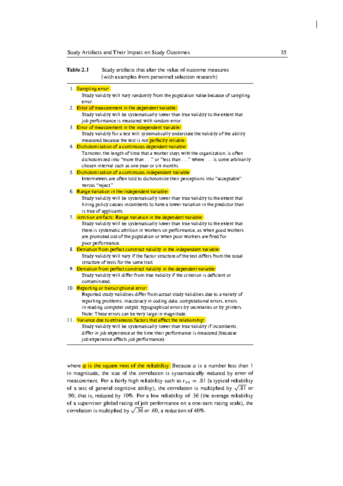 11-Artifacts - SCSC - Study Artifacts and Their Impact on Study Outcomes 35 Table 2 Study ...