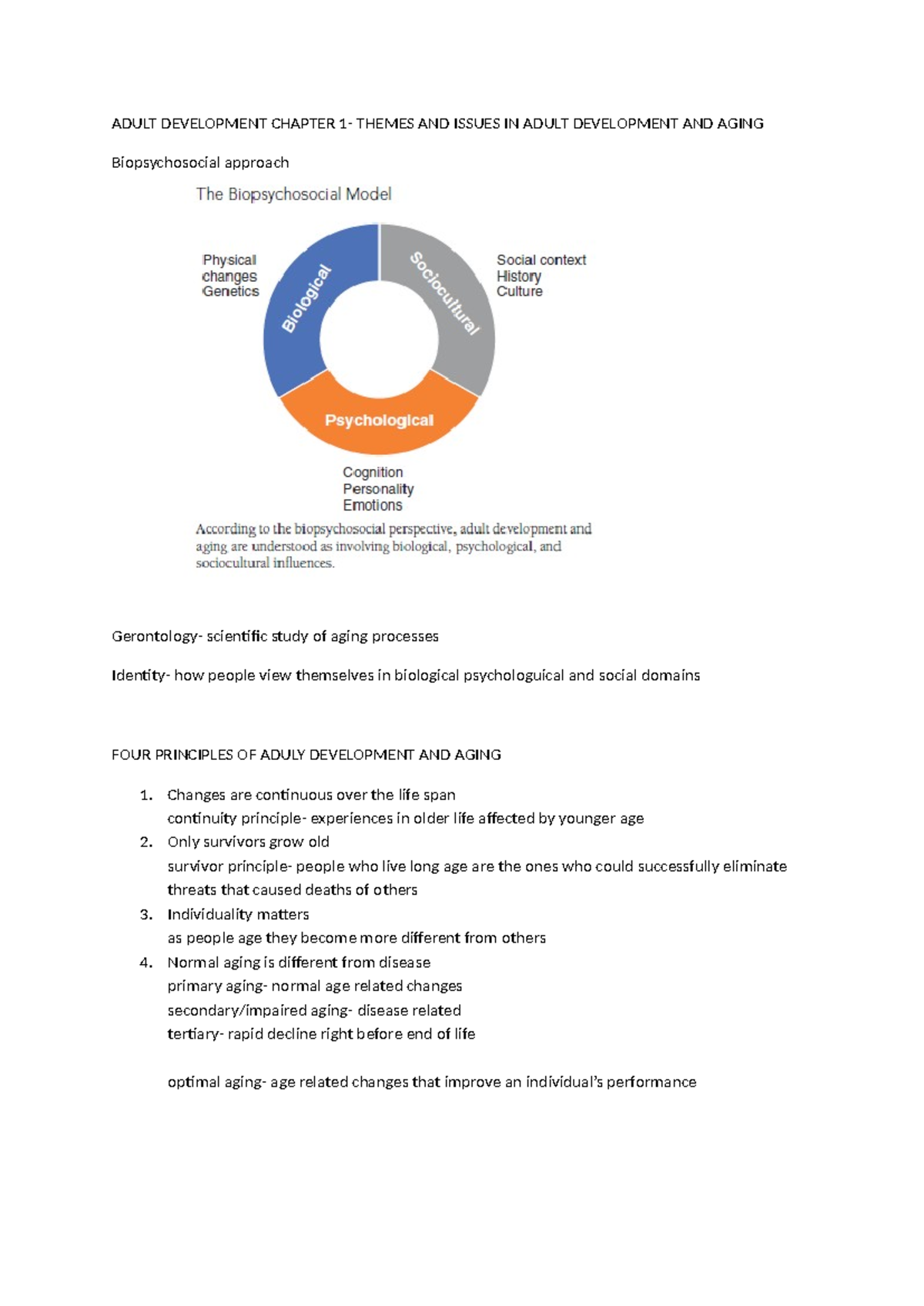 Adult Development Chapter 1: Key Themes and Issues in Aging - Studocu