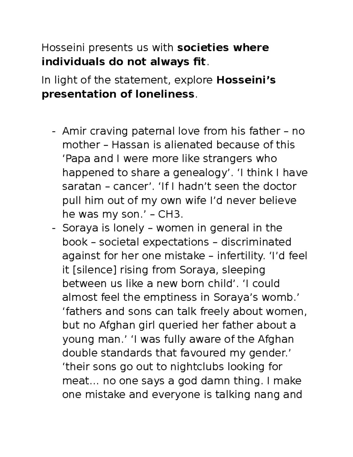 Exploring Loneliness in Hosseini's "The Kite Runner": A Study Plan ...