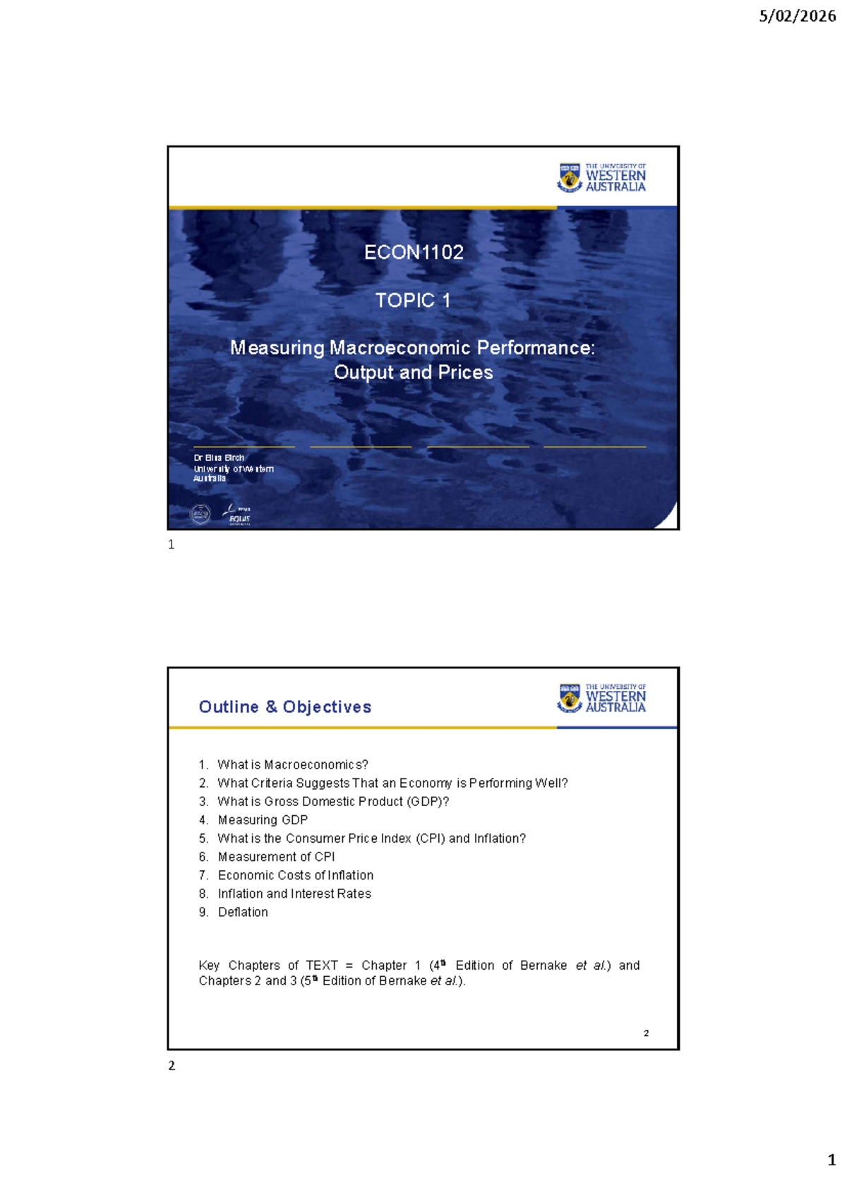 ECON1102 Final Exam Notes: Measuring Macroeconomic Performance - Studocu