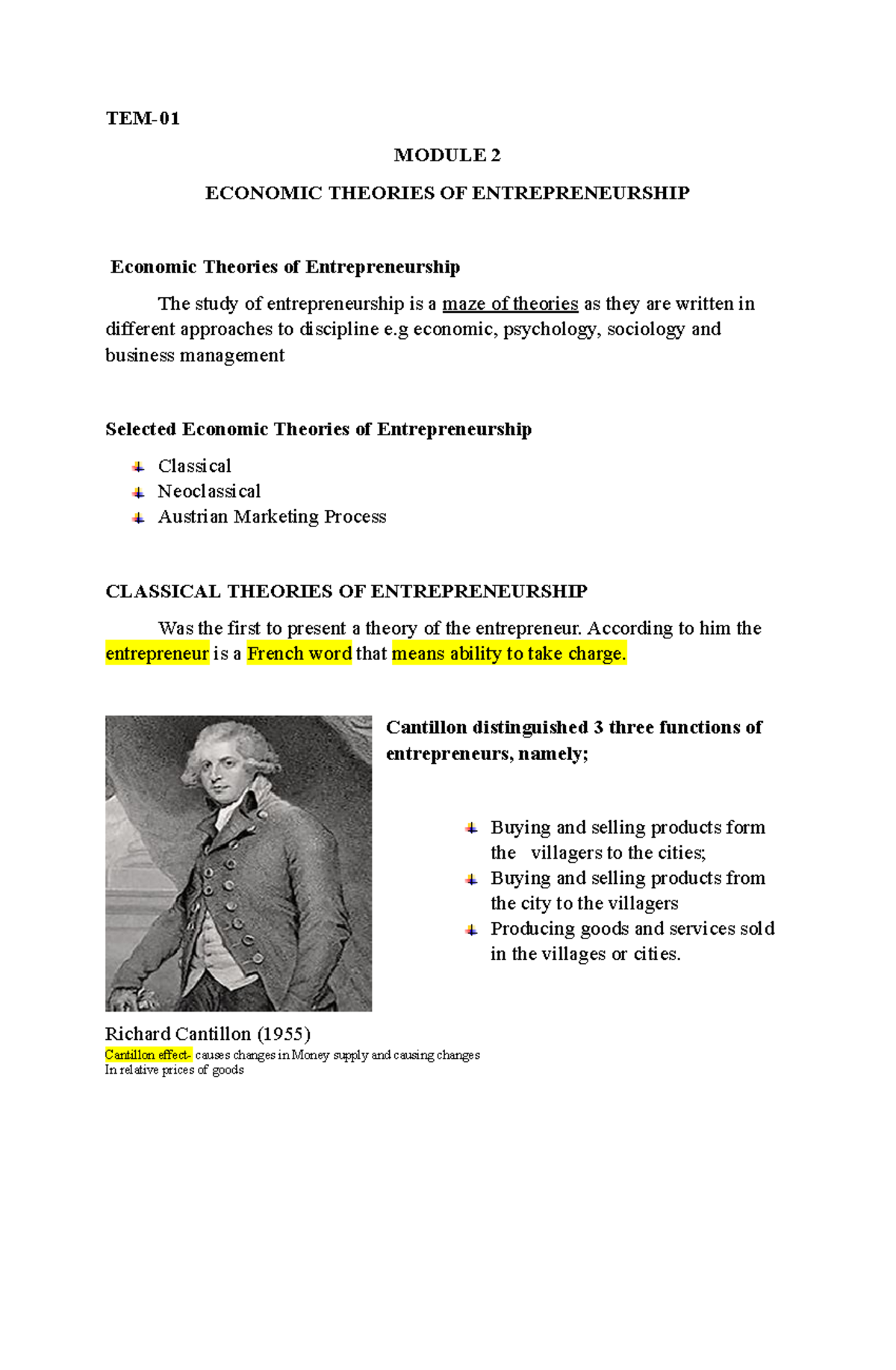 TEM- Module-23 - hope it helps - TEM- MODULE 2 ECONOMIC THEORIES OF ...