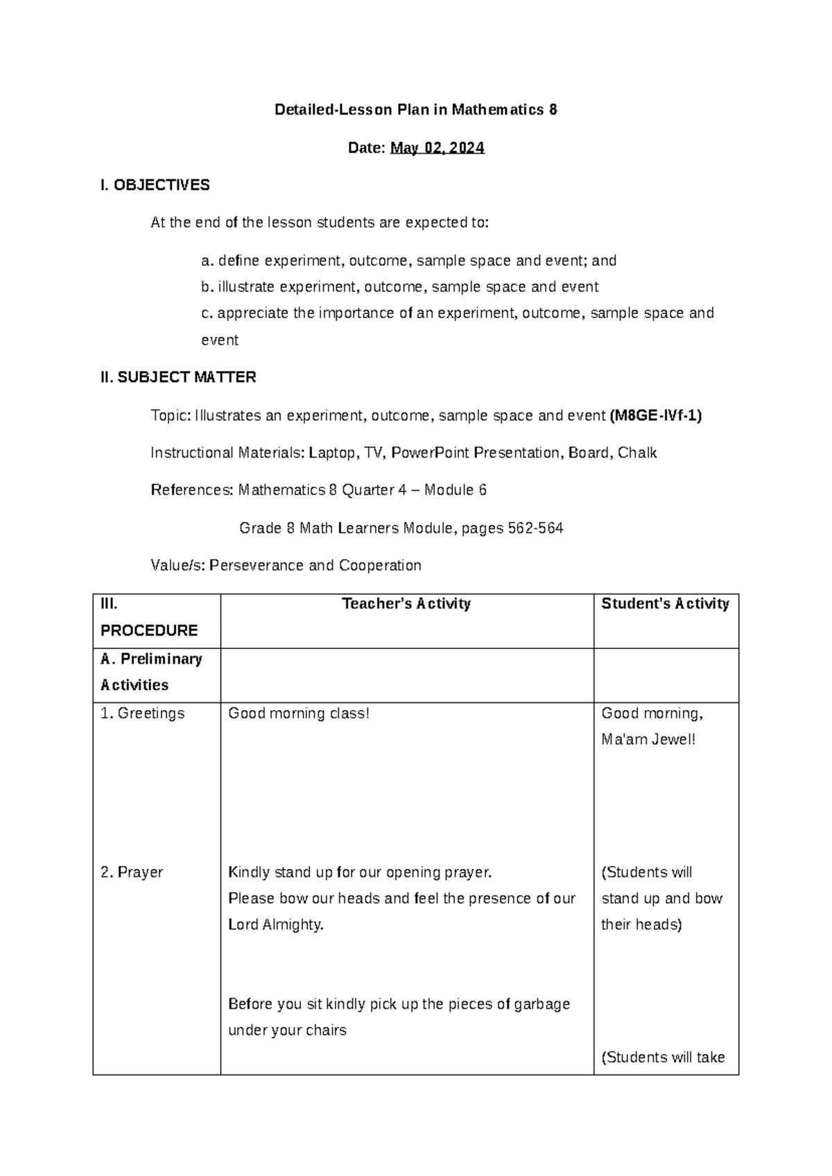 Detailed Lesson Plan for HUMSS 11: Understanding Defense Mechanisms ...