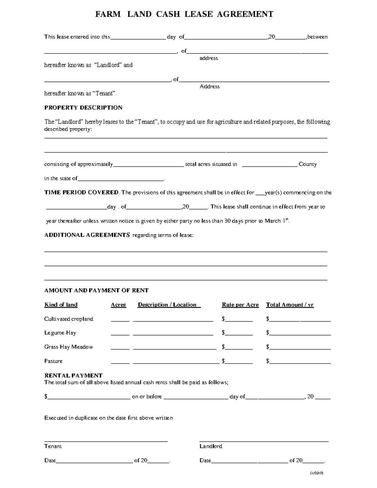19 Simple Farm Land Cash Lease Agreement Form - Studocu