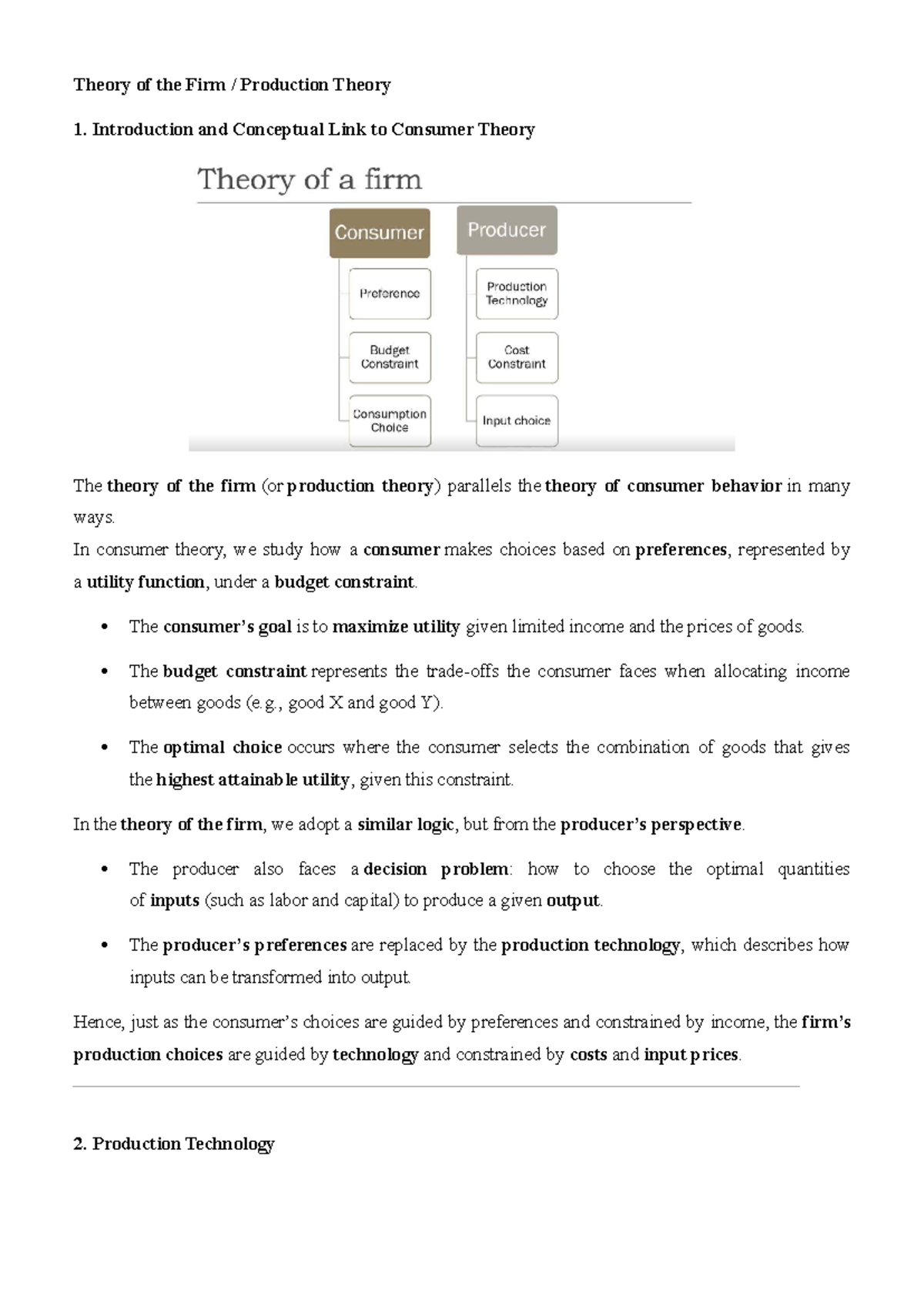 Lecture 5 - Production Theory: Concepts & Framework Analysis - Studocu