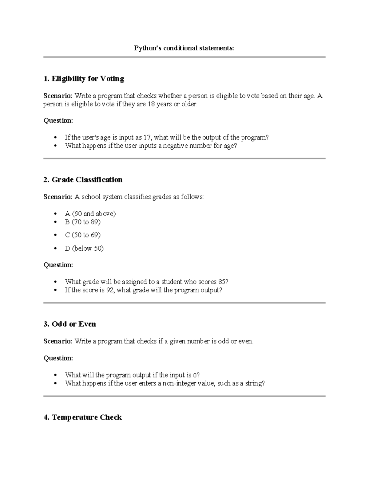 Python SCENARIO Questions & Answers for Programming Essentials 101 - Studocu
