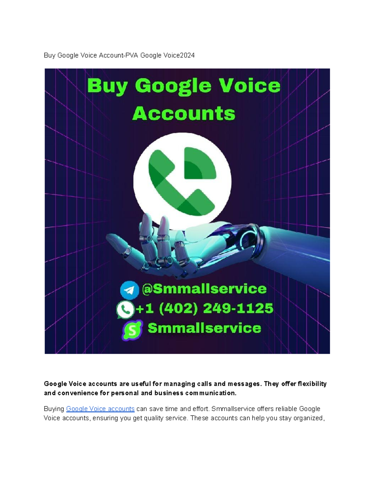 Buy Google Voice Account-PVA Google Voice 2024 - Buy Google Voice ...