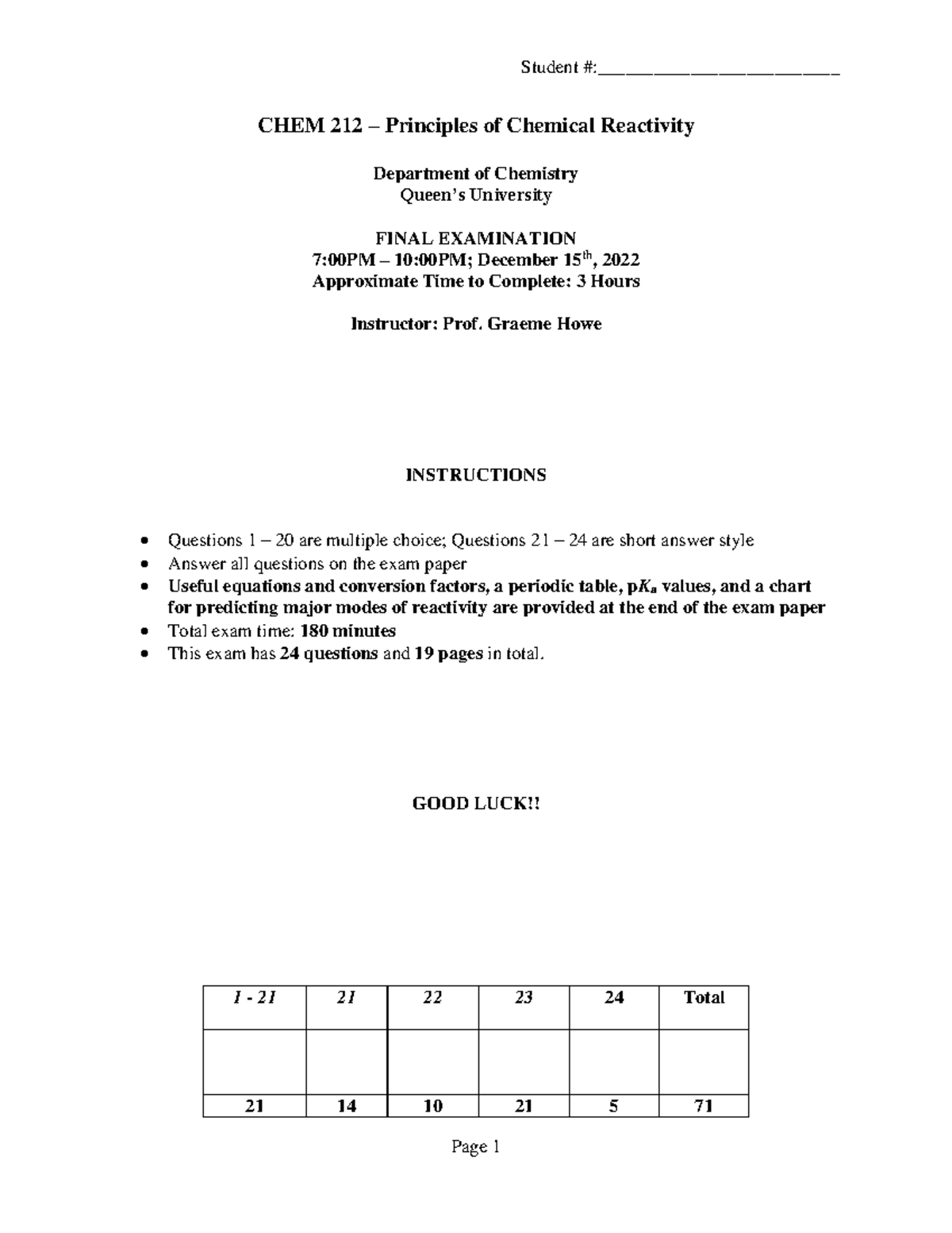 CHEM 212 ENCH 212 Final Exam 2022 - Complete Solutions Guide - Studocu
