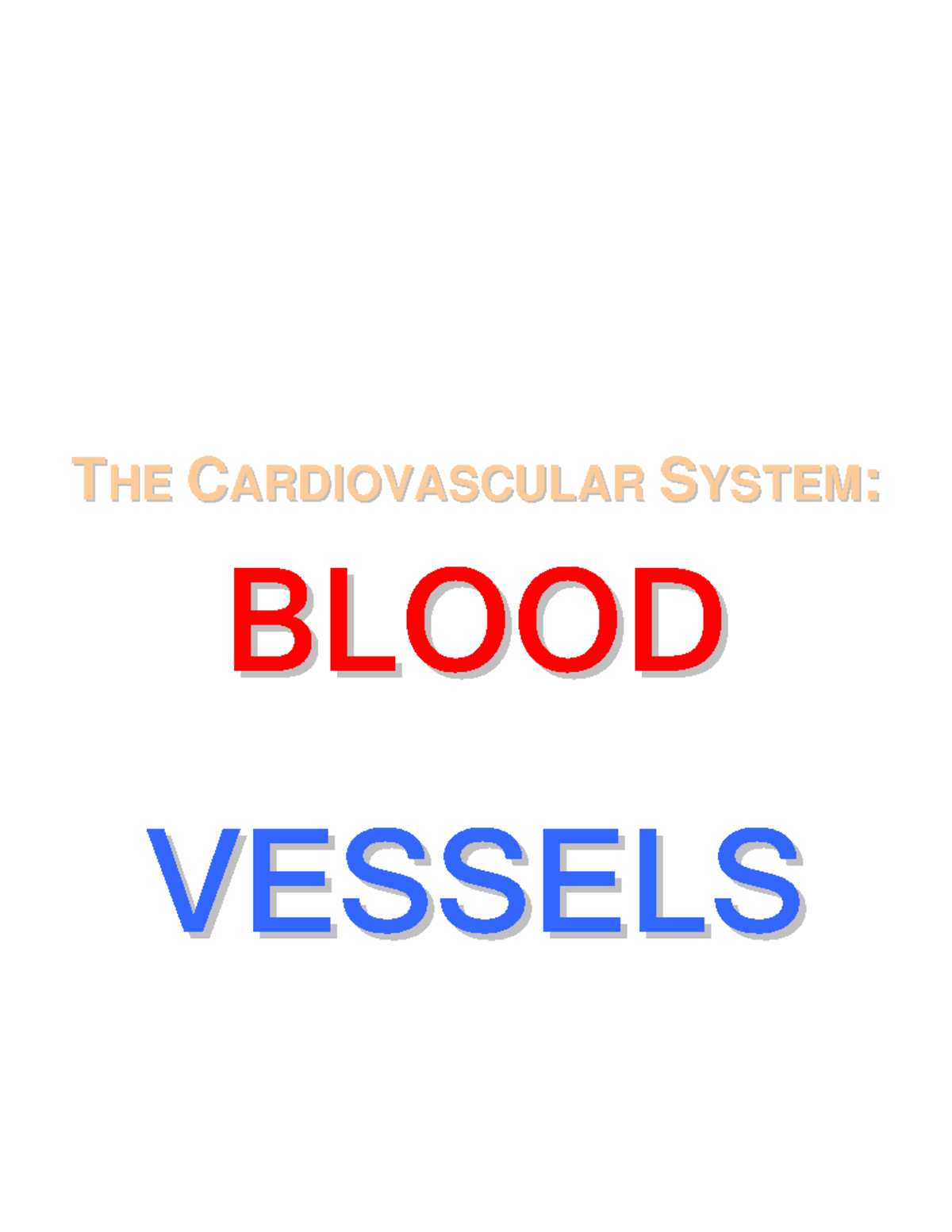 Lecture Notes on the Cardiovascular System: Blood Vessels - Studocu
