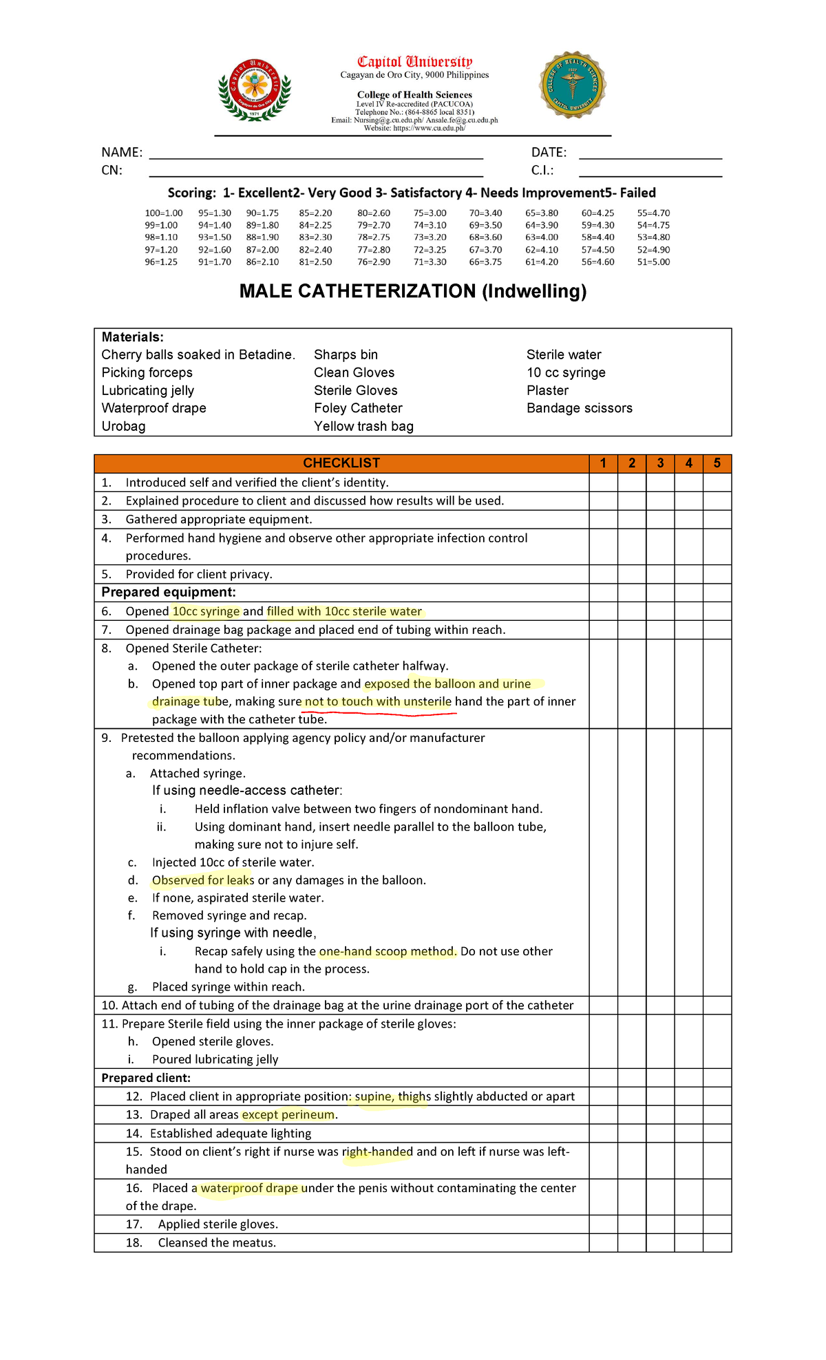MALE- Catheterization-Indwelling - MALE CATHETERIZATION (Indwelling ...