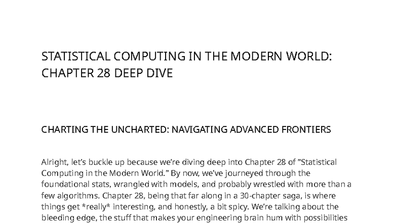 STAT 101: Chapter 28 Review - Navigating Advanced Statistical Frontiers - Studocu