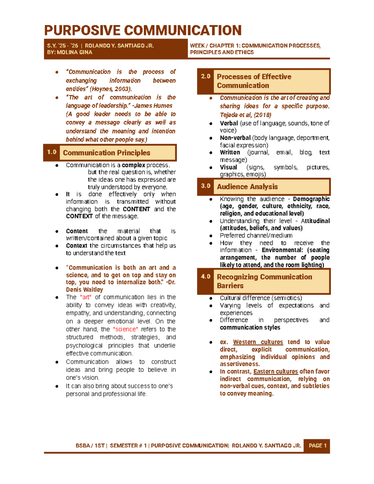 Purposive Communication (BSBA 1st Sem) - Midterm Reviewer - Studocu