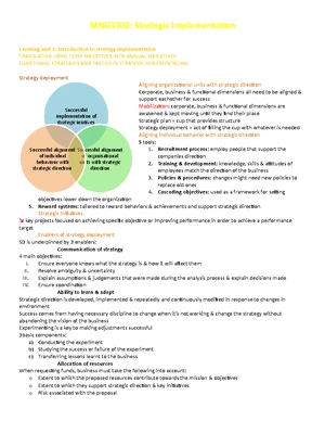 Chapter 8: Strategy Implementation & Change Management Case Study ...