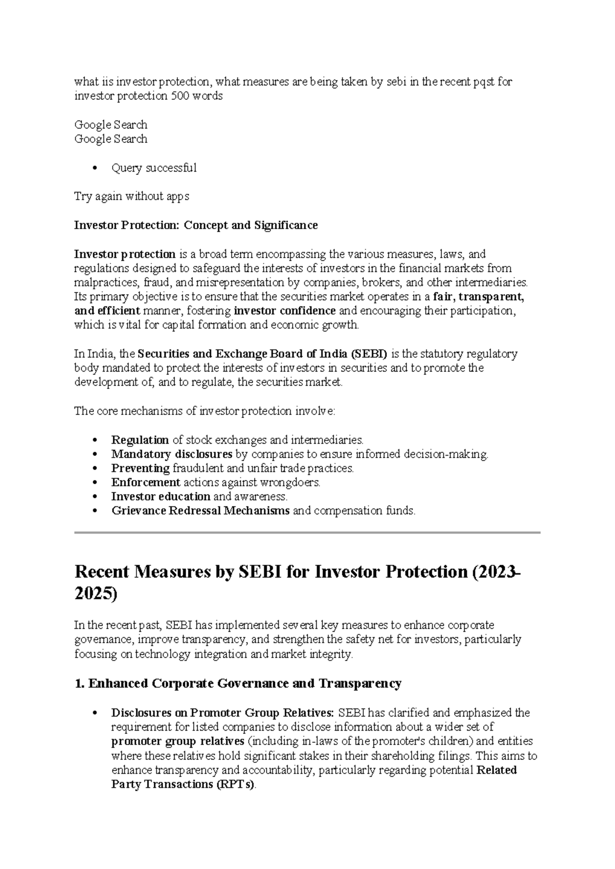 SEBI Measures for Investor Protection: Recent Developments (2023-2025 ...