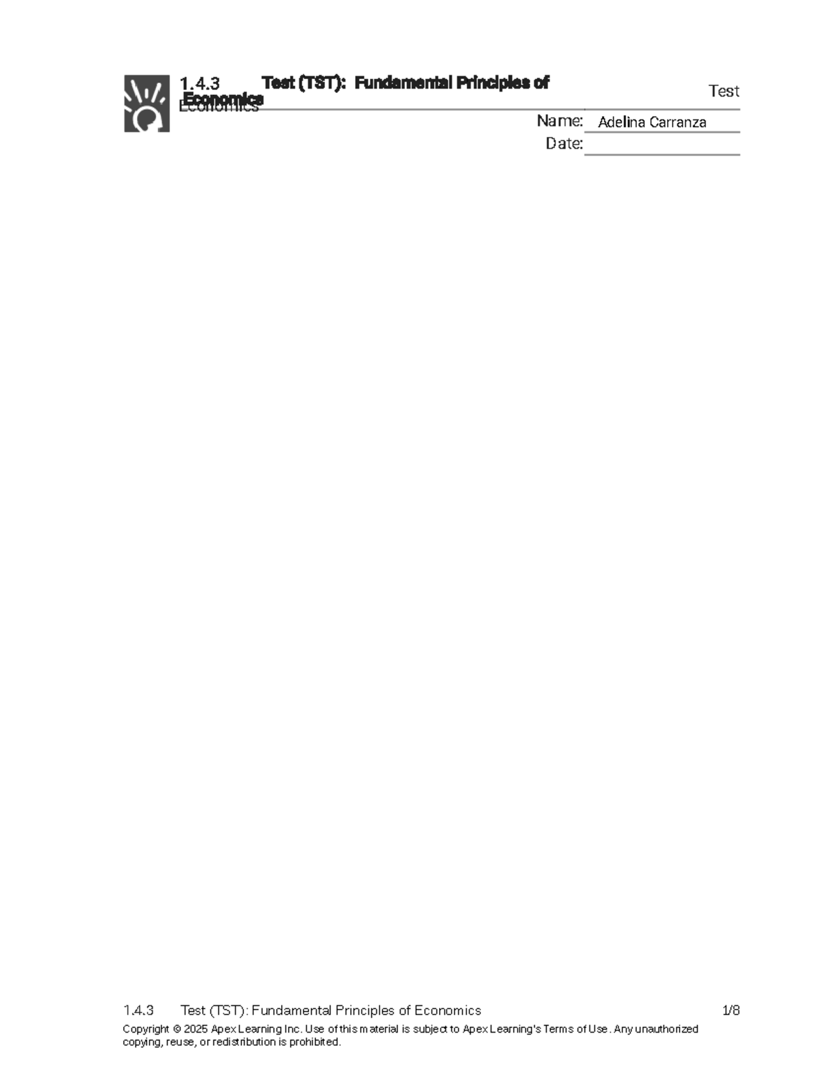 1.4.3 Test (TST): Key Concepts in Fundamental Economics - Studocu
