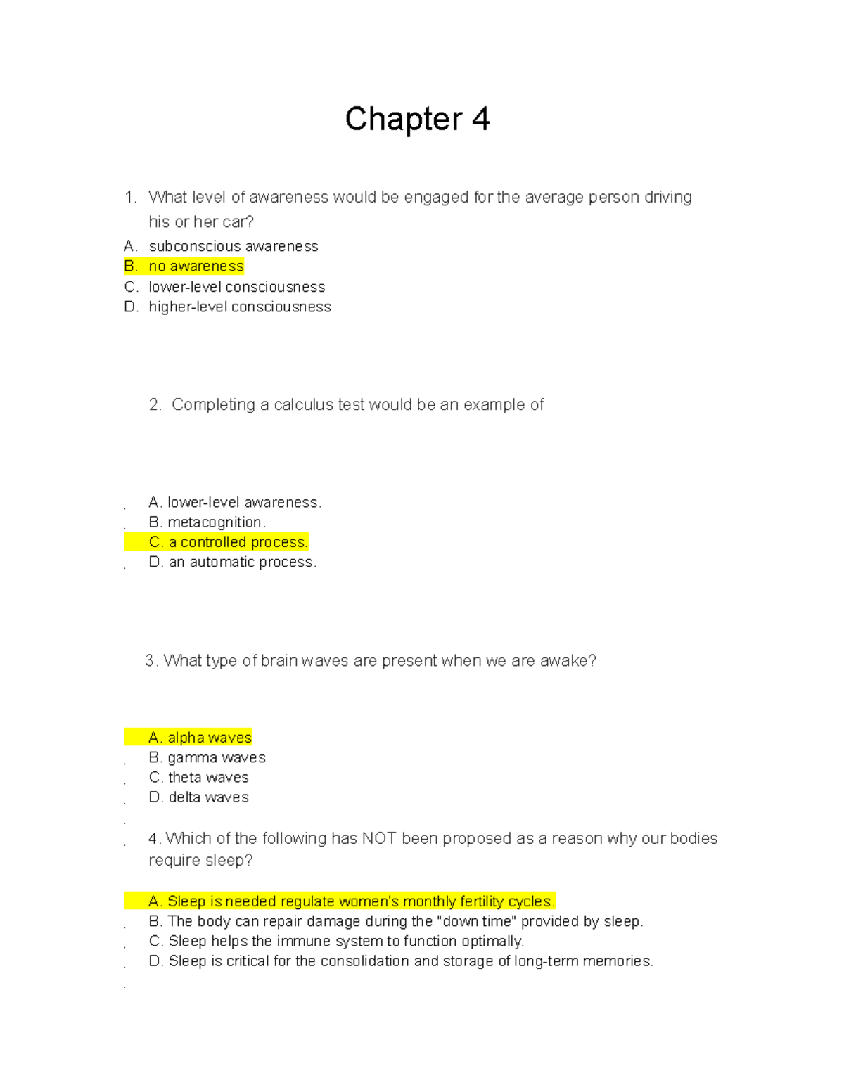 Chapter 4 homework - Review Questions - Chapter 4 1. What level of ...