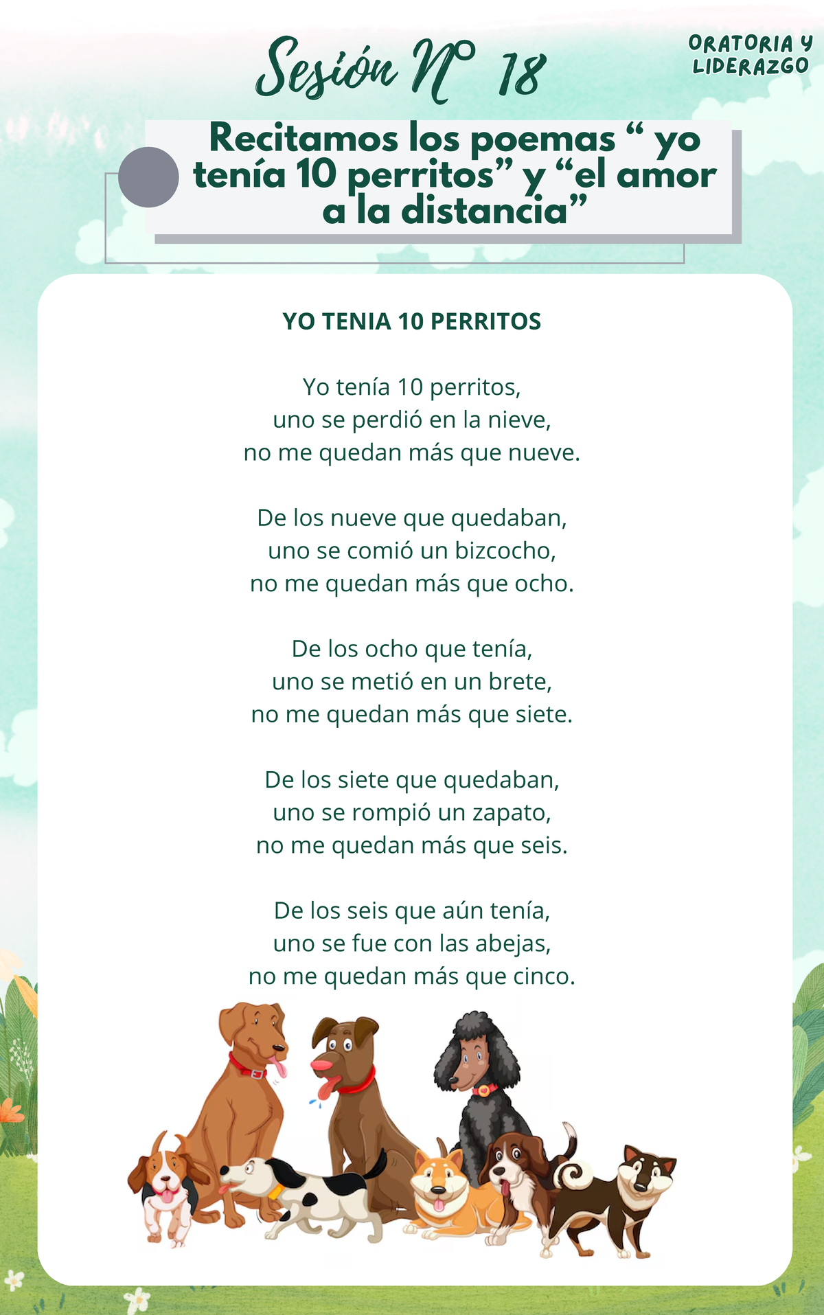 Poema-YO Tenia 10 Perritos - YO TENIA 10 PERRITOS Yo tenía 10 perritos ...