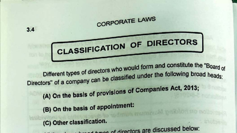Classifications of directors - CORPORATE LAWS 3 CLASSIFICATION OF ...