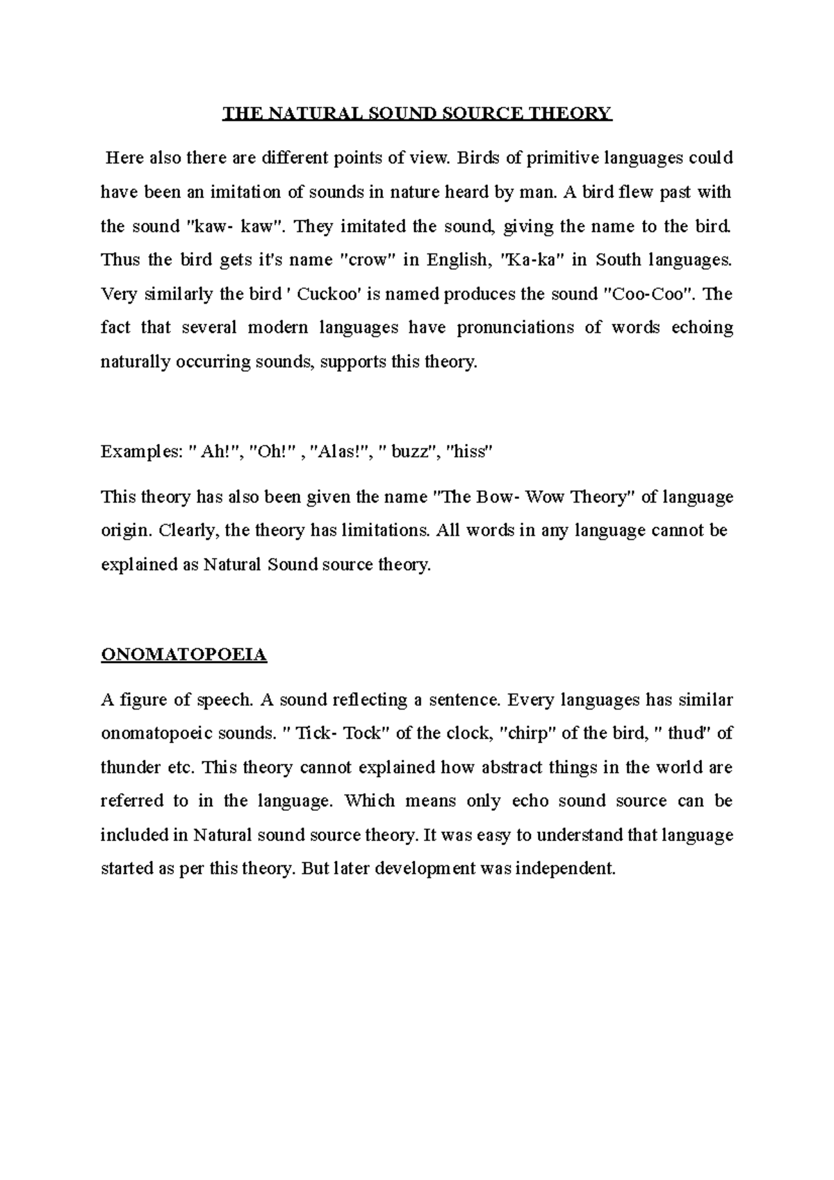 Natural Sound Source Theory: An Overview and Key Concepts - Studocu