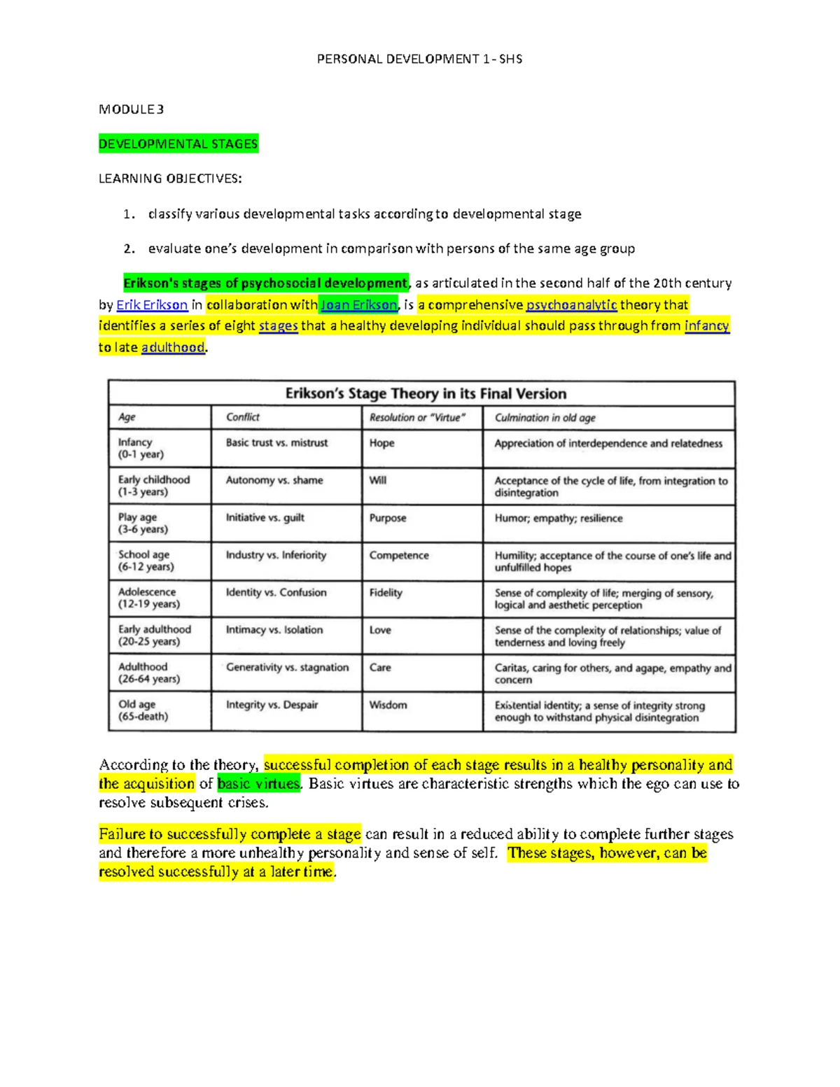Personal Development Grade 11 module and Learning Activity Sheet ...