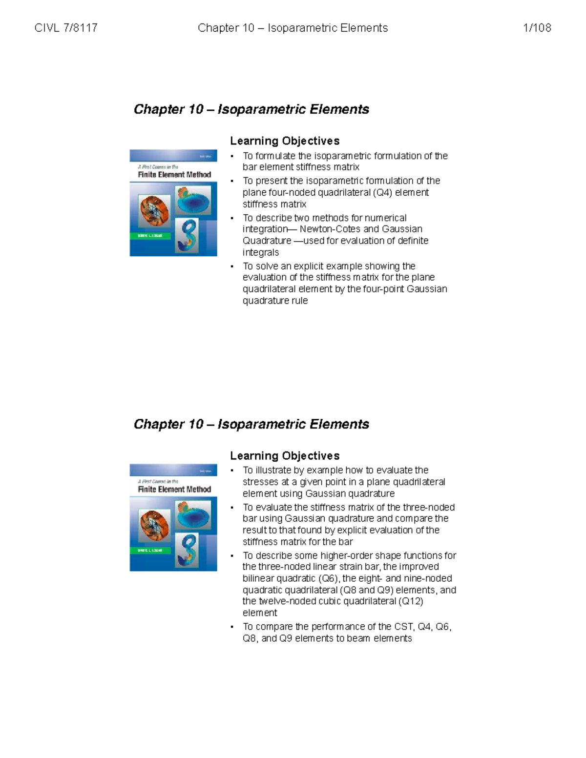 CIVL Chapter 10: Isoparametric Elements and Stiffness Matrix ...