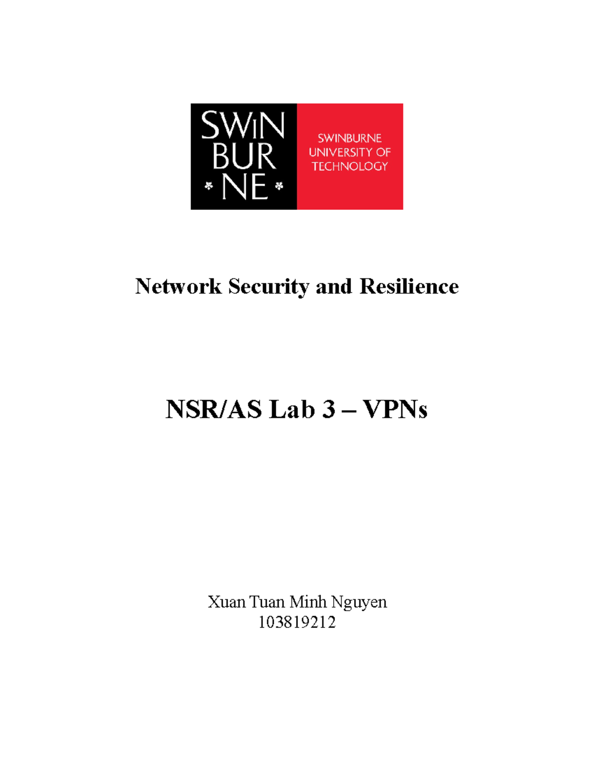 NSR/AS Lab 3 Report: Analyzing VPNs for Network Security - Studocu