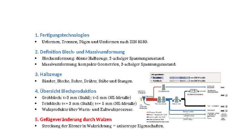 Blechumformung: Fertigungstechnologien und Prozesse nach DIN 8580 - Studocu