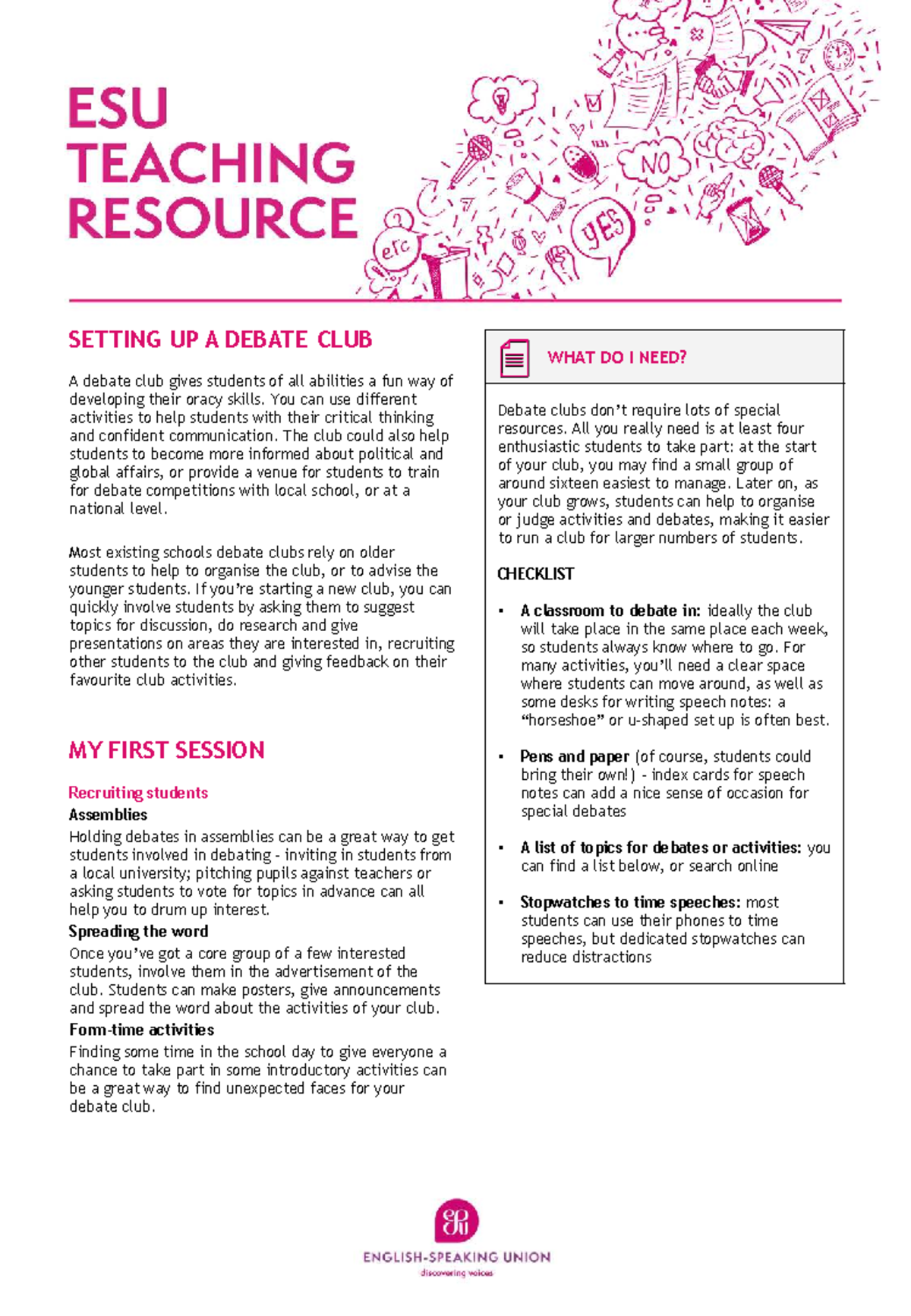 Setting Up a Debate Club: A Comprehensive Guide for Secondary Schools ...