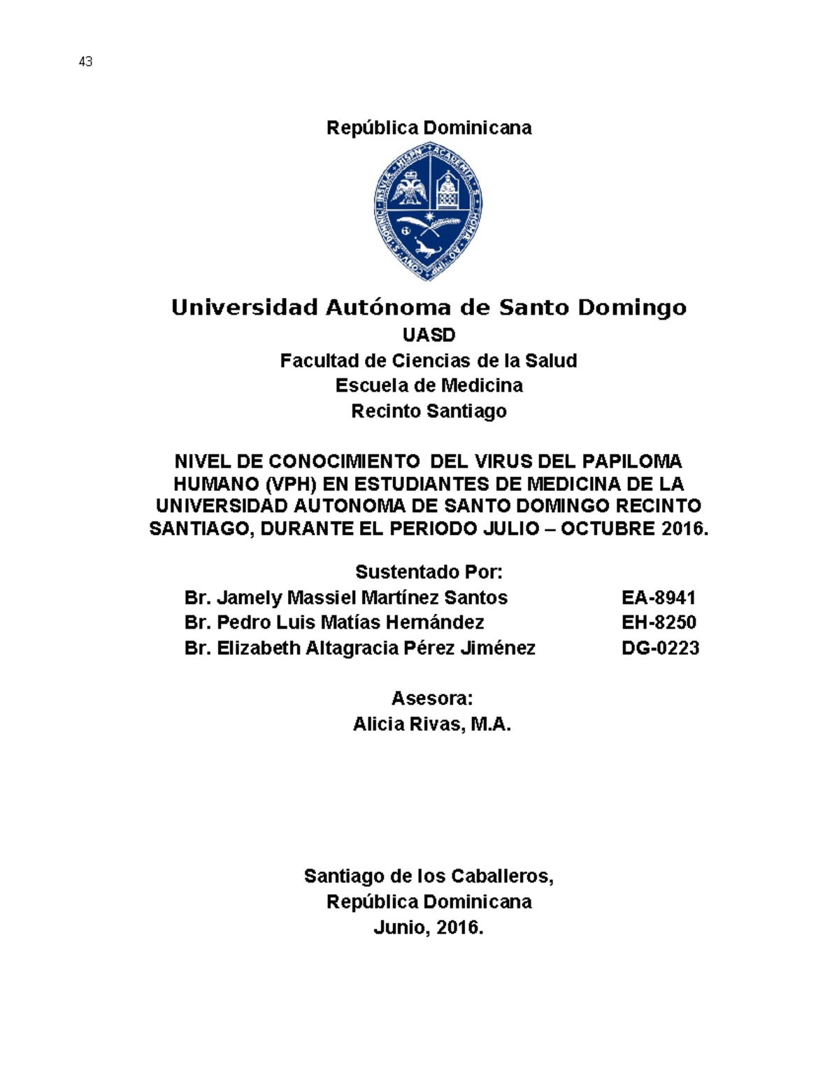 Anteproyecto (2) jamelyn uasd - República Dominicana Universidad ...